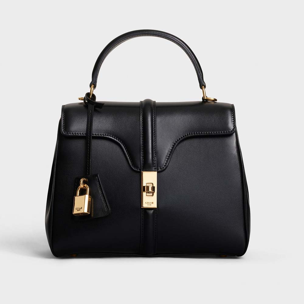 Celine Women Small 16 Bag in Satinated Calfskin-Black