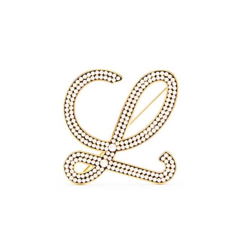 Loewe Women Small Anagram Brooch in Metal