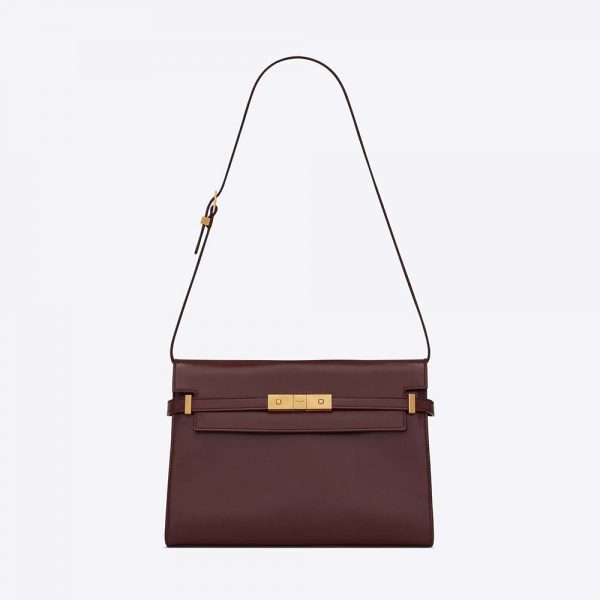 Saint Laurent YSL Women Manhattan Shoulder Bag in Crocodile-Embossed ...