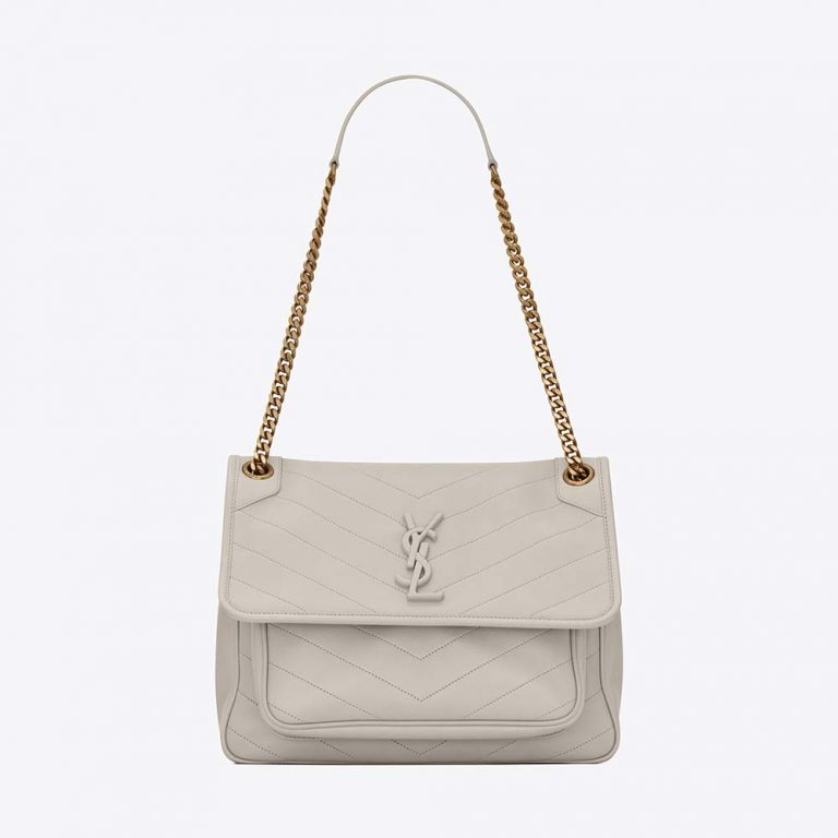 Saint Laurent YSL Women Niki Baby in Lambskin-Dark Green