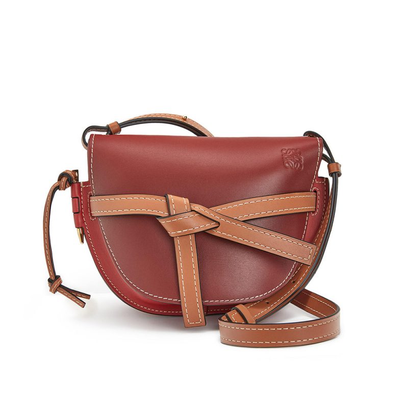 Loewe Women Small Gate Bag in Soft Calfskin-Brown