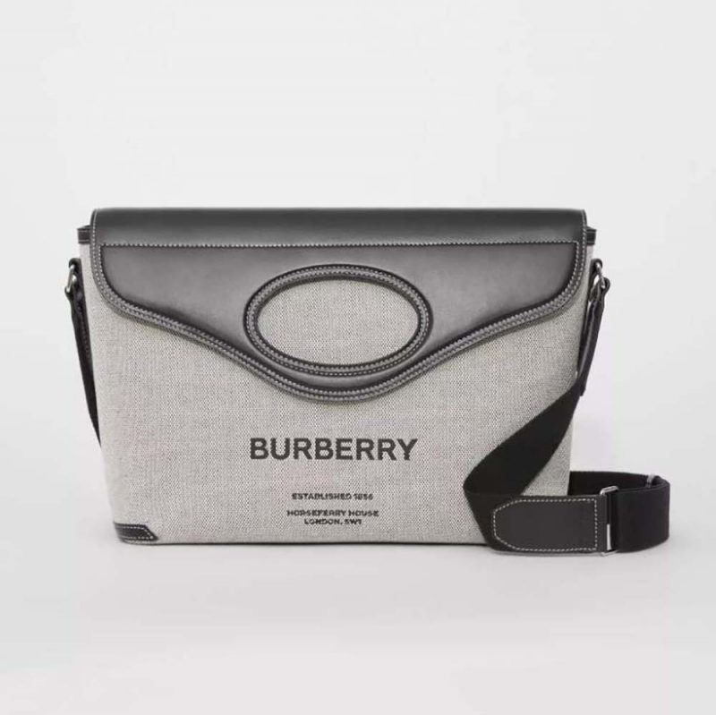 Burberry Men Monogram Print Canvas and Leather Crossbody Bag