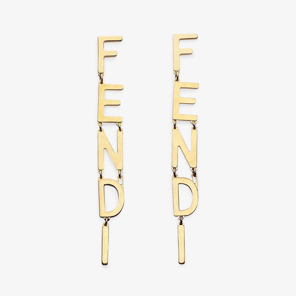Fendi Women Signature Gold-color Earrings
