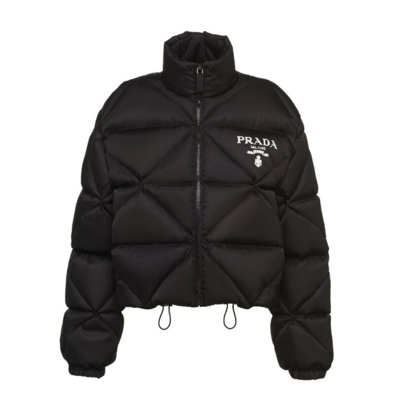Prada Women Re-Nylon Gabardine Cropped Down Jacket-White