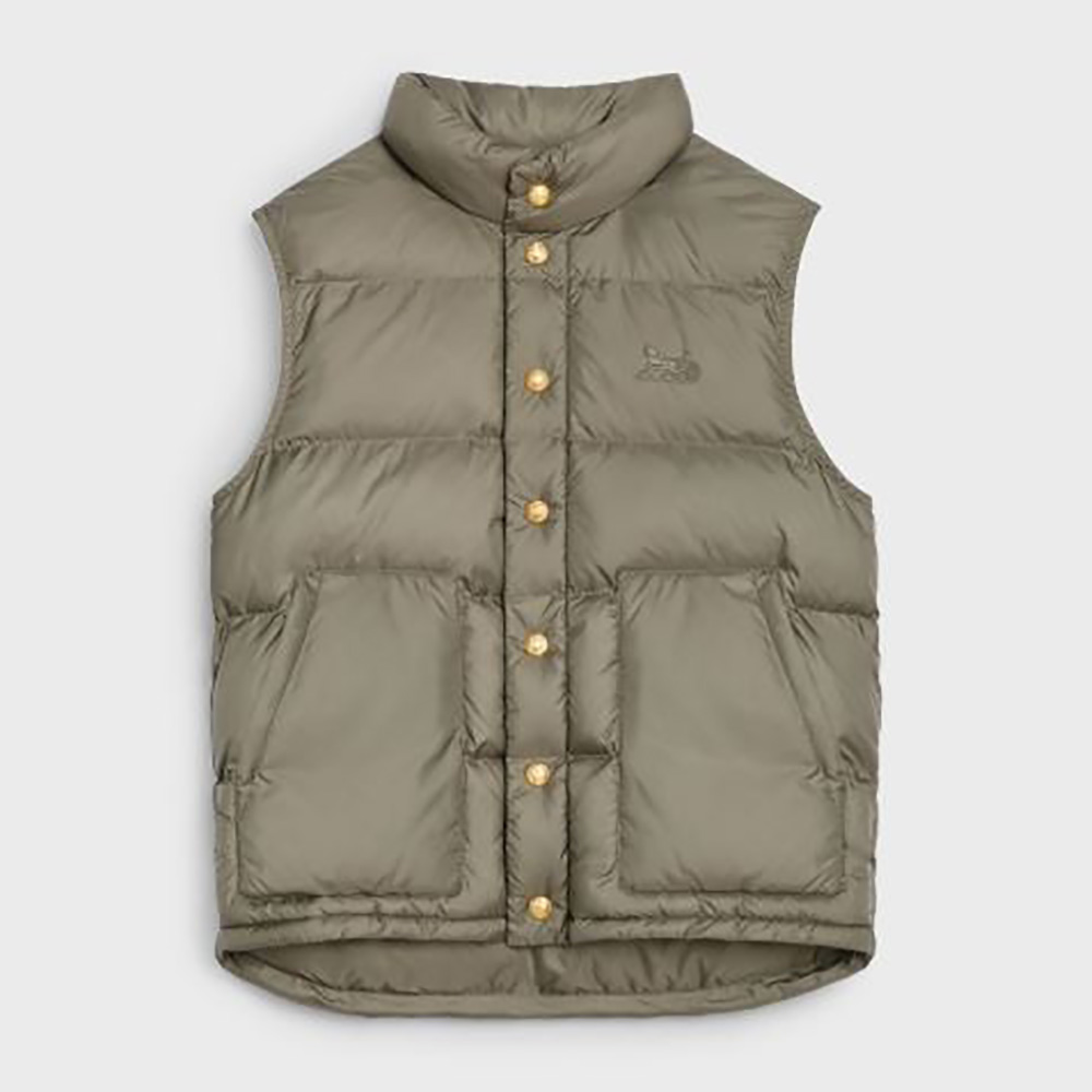 Celine Women Quilted Blouson Jacket in Lightweight Nylon