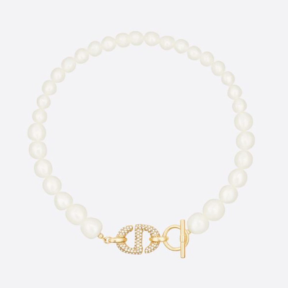 Dior Women CD Navy Choker Gold-Finish Metal