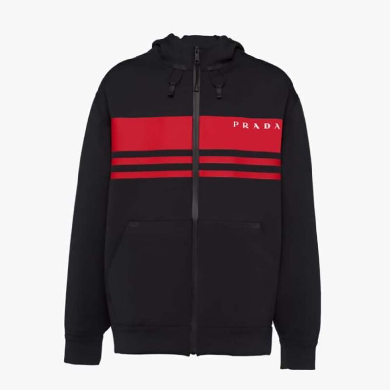 Prada Men Printed Technical Fabric Jacket-White