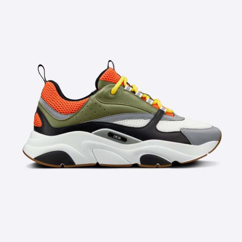 Dior Men B22 Sneaker White and Blue Technical Mesh with Deep Green and ...