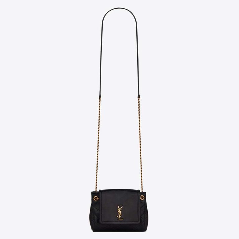 Saint Laurent YSL Women Monogram Mini Nolita in Lame Leather
