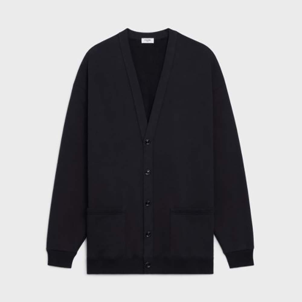 Celine Women Oversized Celine Cardigan in Cotton Fleece