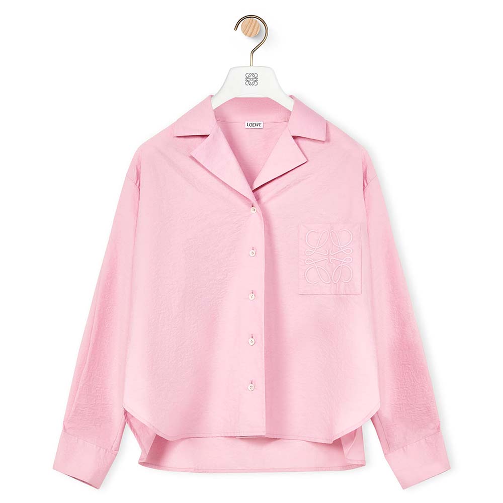 Loewe Women Anagram Pyjama Blouse in Cotton-Pink