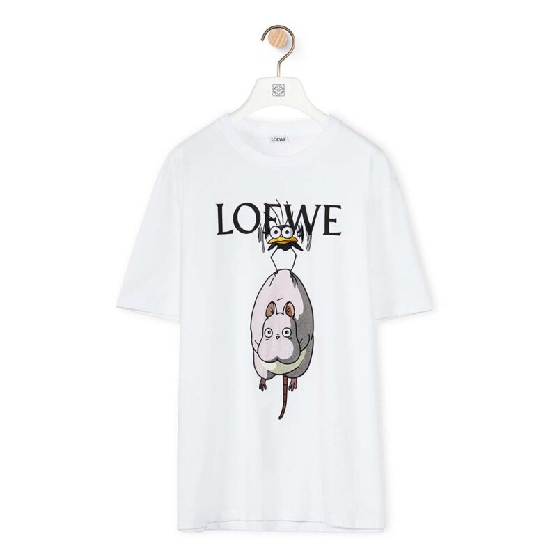 Loewe Women Yu-Bird T-shirt in Cotton-Lime