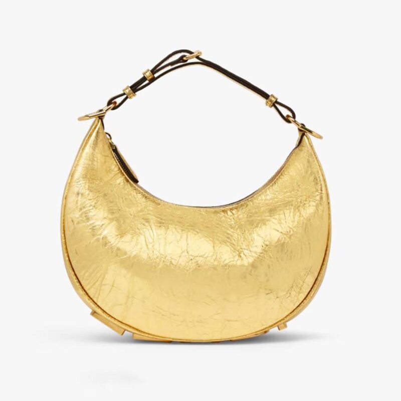 Fendi Women Nano Fendigraphy Gold Leather Charm