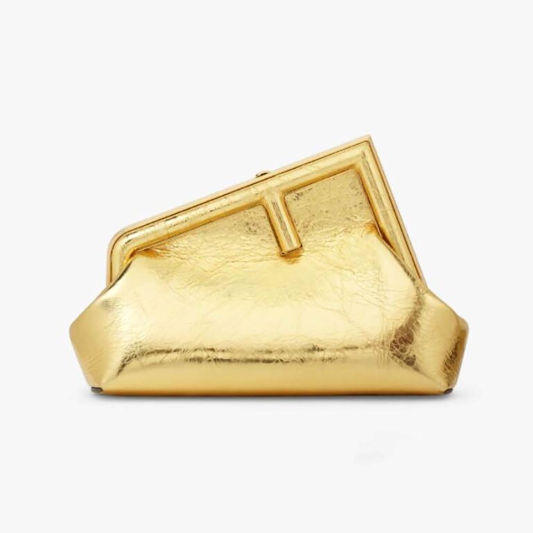 Fendi Women First Small Silver Laminated Leather Bag