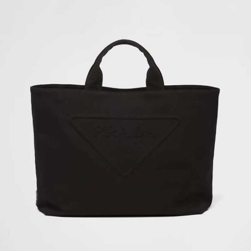Prada Women Canvas Tote Bag with Contemporary Take on Classic Beach ...