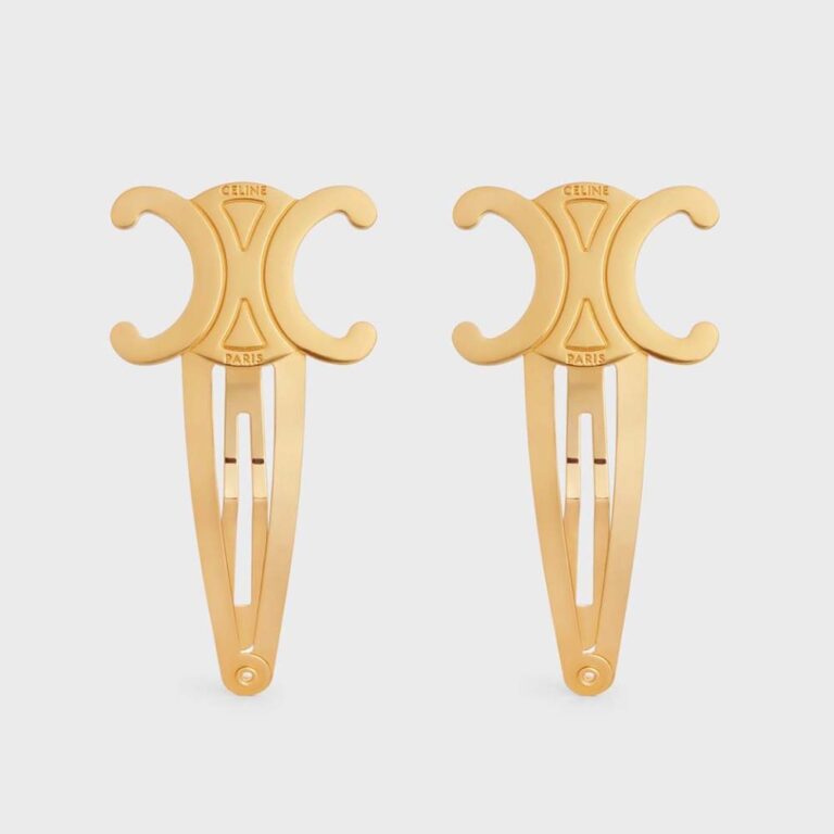 Celine Women Triomphe Bold Ring in Brass with Gold Finish