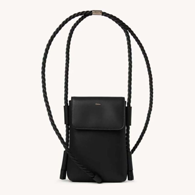 Chloe Women Small Key Bucket Bag in Shiny Calfskin Leather-Yellow