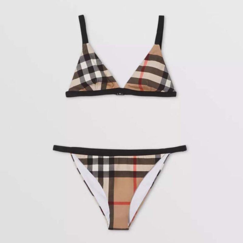 Burberry Women Monogram Print Stretch Nylon Bikini