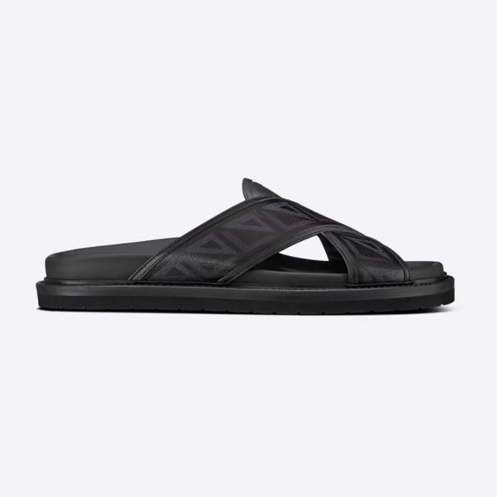 Dior Men Aqua Sandal Dior Gray CD Diamond Canvas
