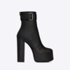Saint Laurent YSL Women Cherry Lace-up Platform Booties in Smooth Leather