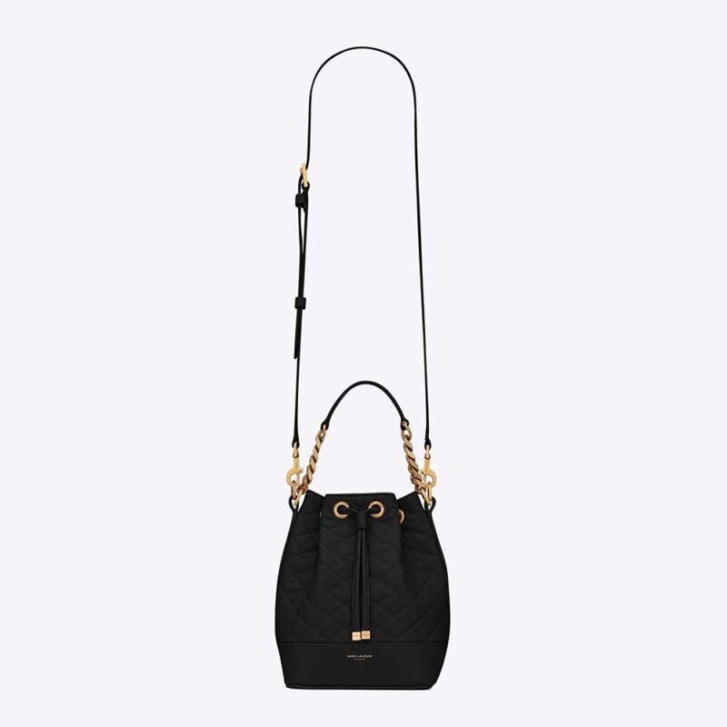 Saint Laurent YSL Women Emmanuelle Small Bucket Bag in Quilted Lambskin ...