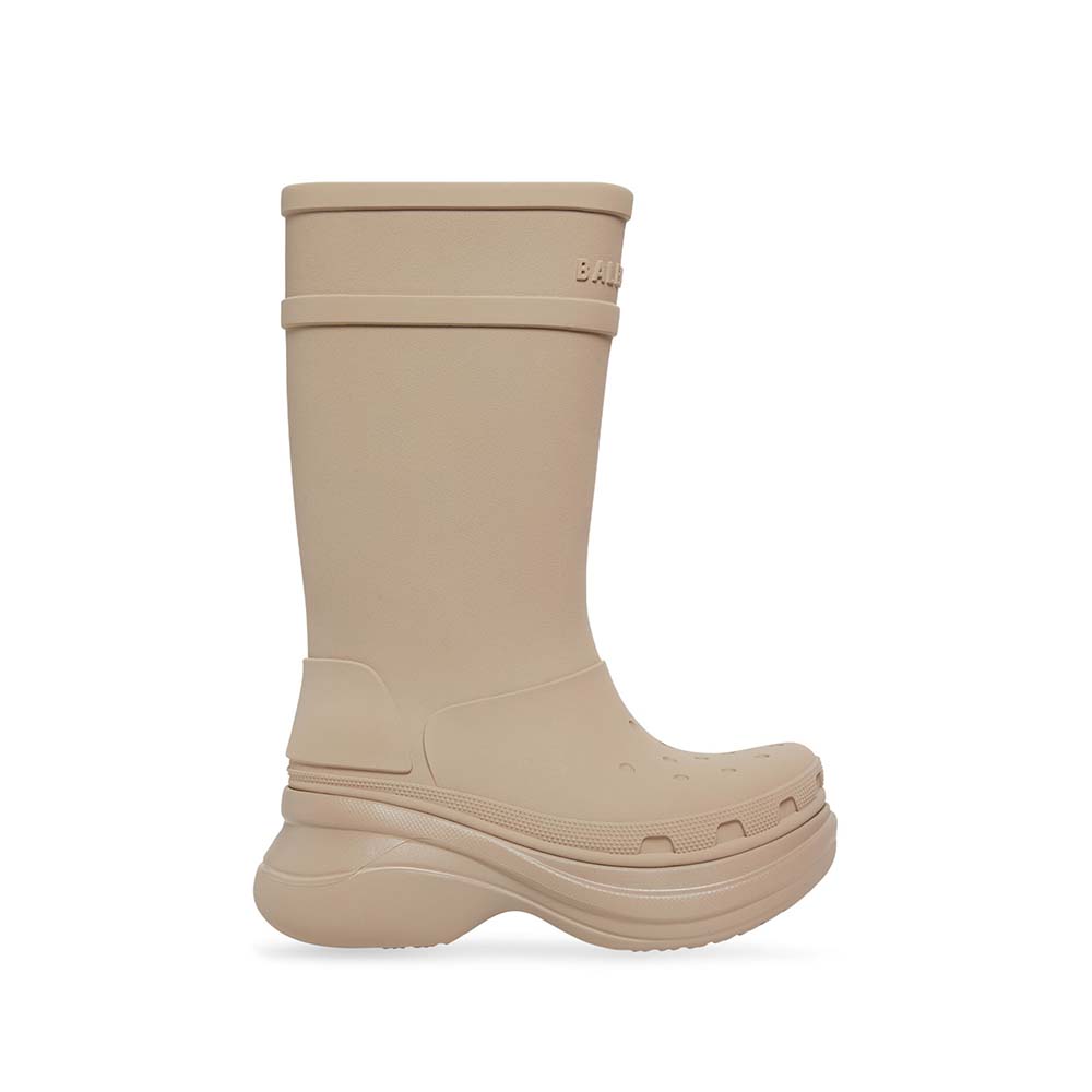 Balenciaga Women Crocs™ Boot in Beige Rubber