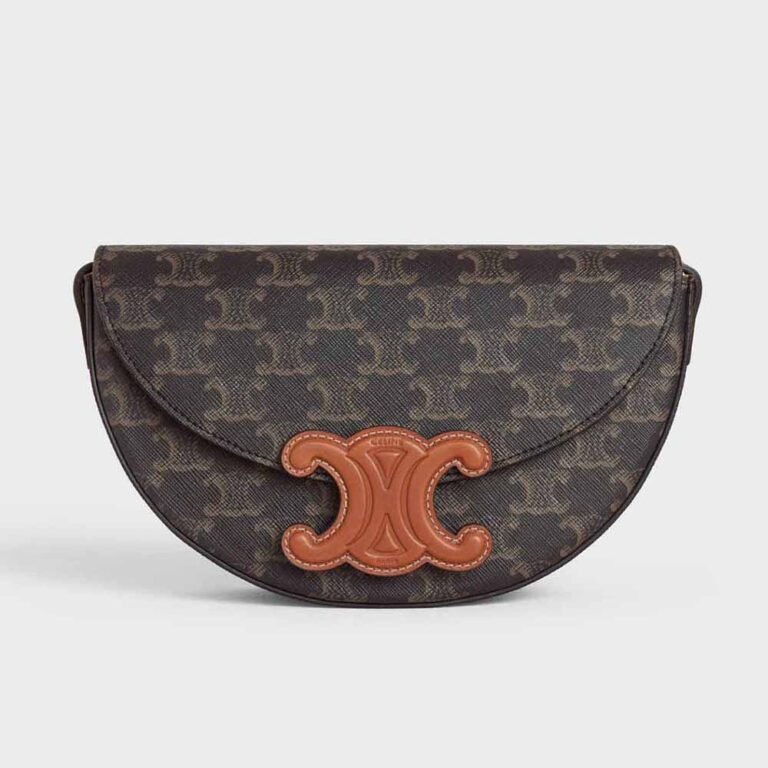 Celine Women Besace Cuir Triomphe in Smooth Calfskin-Brown