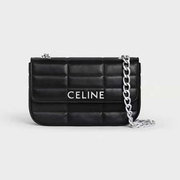 Celine Women Chain Shoulder Bag Matelasse Monochrome Celine in Quilted ...