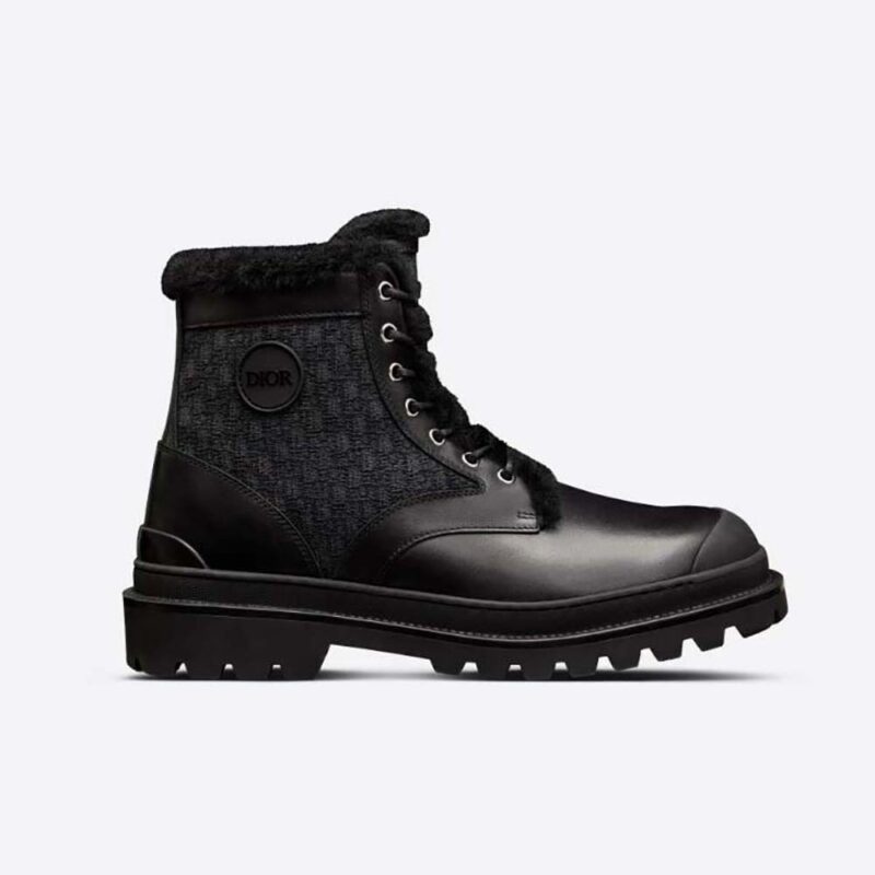 Dior Men Dior Explorer Ankle Boot Black Smooth Calfskin and Beige and ...