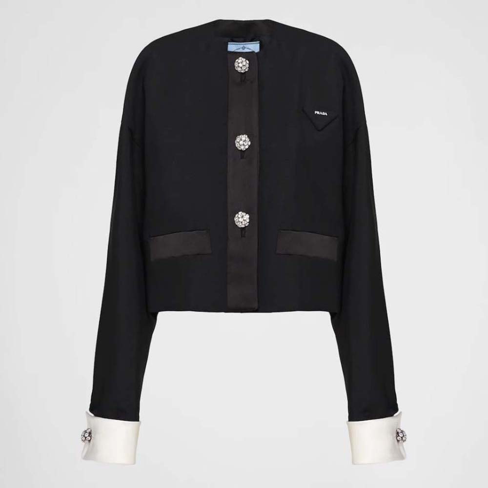 Prada Women Cotton Fleece Hoodie-Black