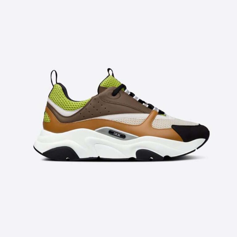 Dior Men B22 Sneaker Cream Technical Mesh with Beige and White Smooth ...