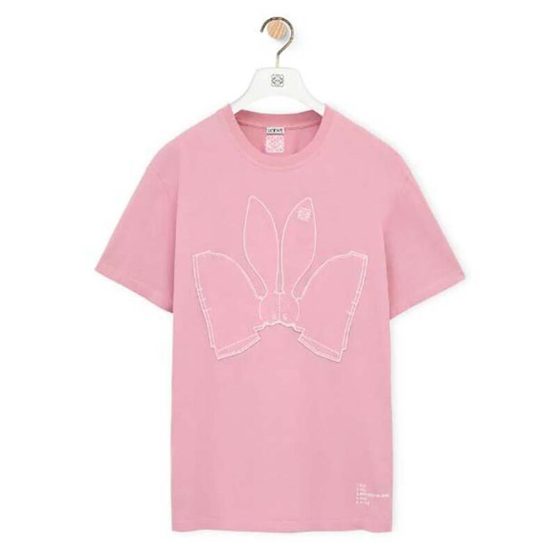 Loewe Women Bunny T-shirt in Cotton-Pink
