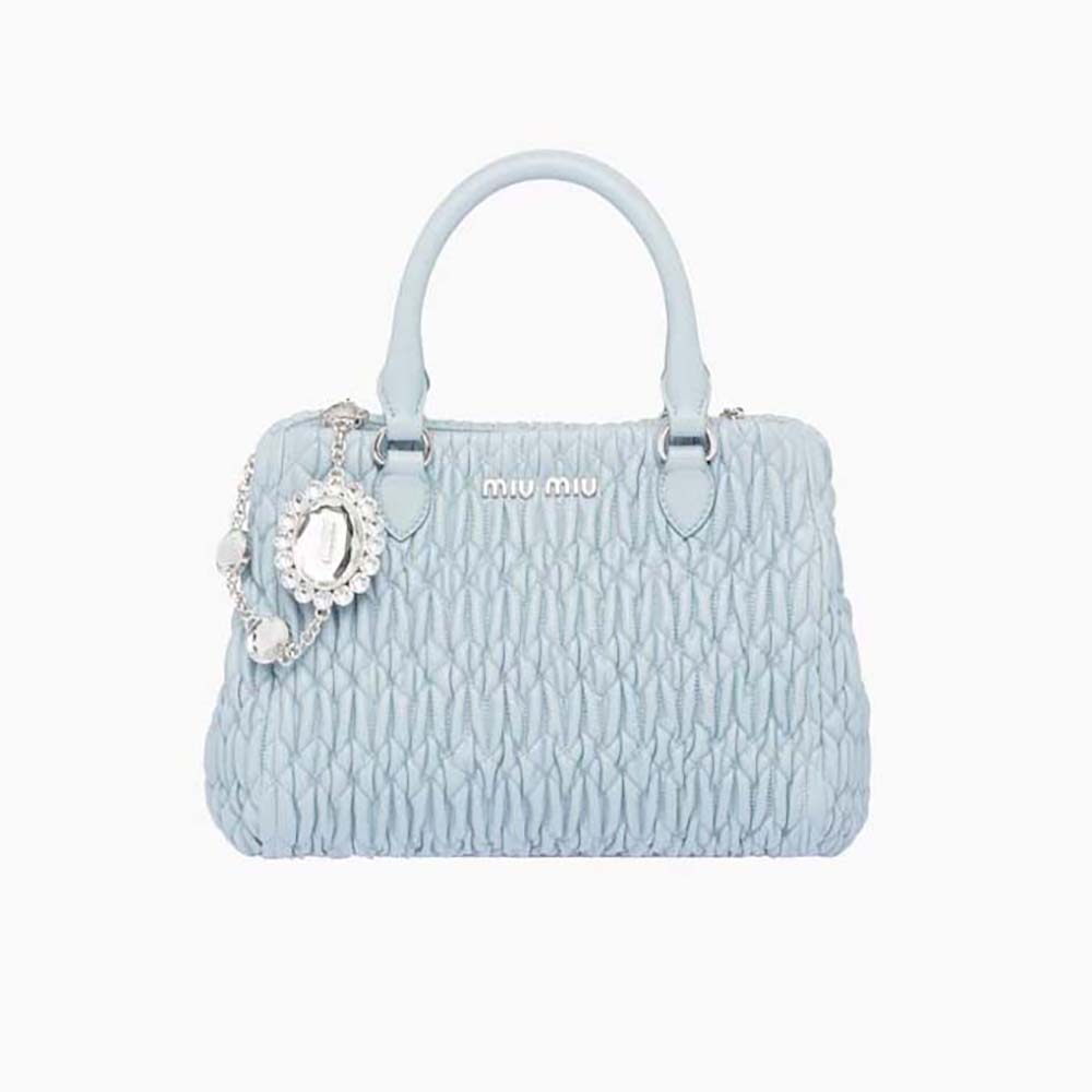 Miu Miu Women Matelassé Nappa Leather Mini-Bag-White