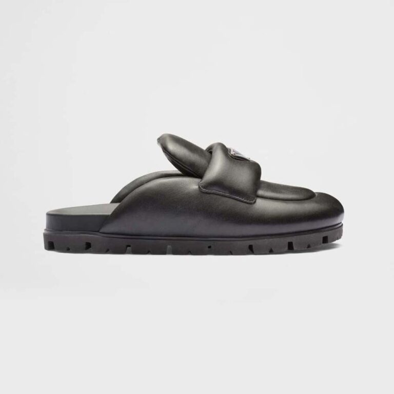 Prada Women Metallic Leather Platform Sandals-Silver