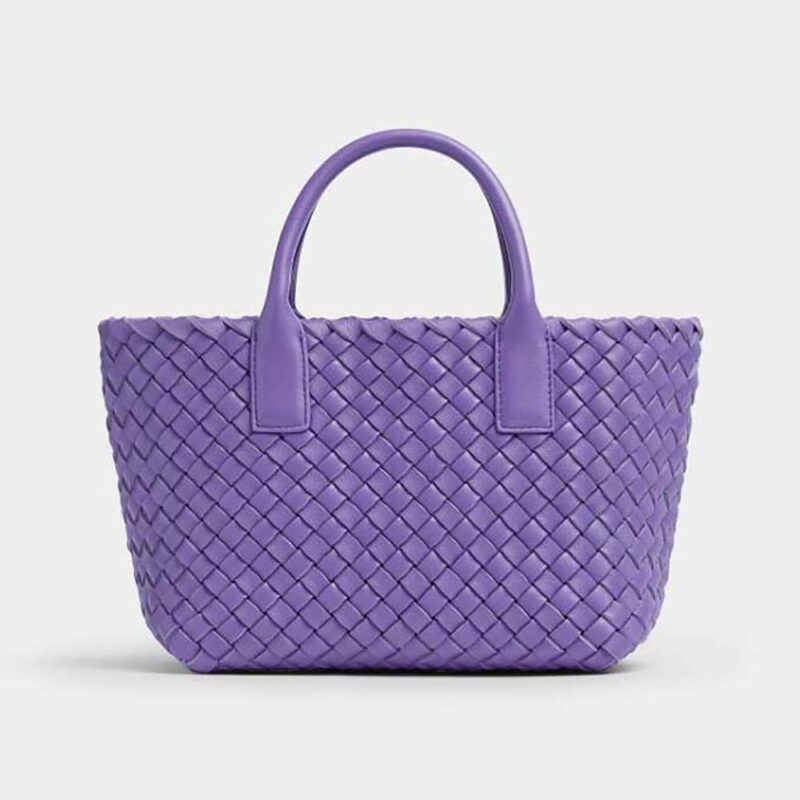 Bottega Veneta Women Mini Cabat Intreccio Leather Tote Bag with ...