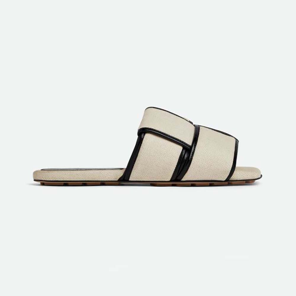 Bottega Veneta Women Patch Flat Mule Padded Intreccio Canvas and ...