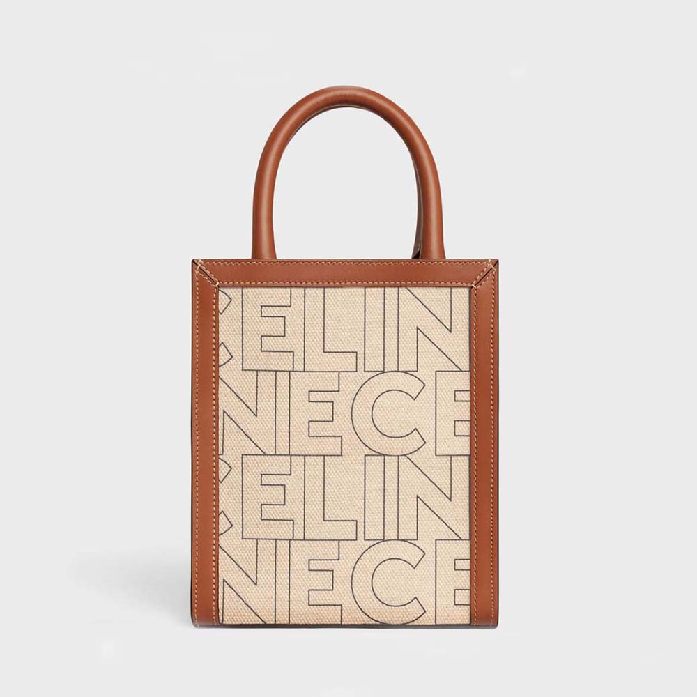 Celine Women Mini Vertical Cabas Celine in Textile with Celine All-Over ...