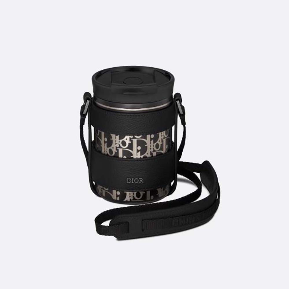 Dior Unisex Aqua Mug with Shoulder Strap Black Grained Calfskin and ...