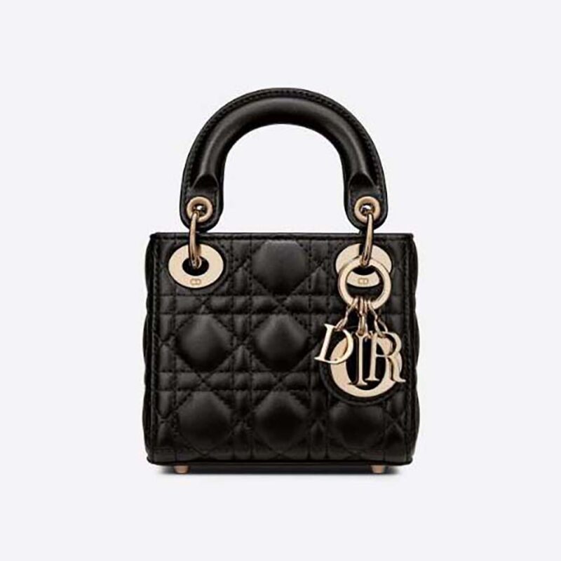 Dior Women Micro Lady Dior Bag Cloud Blue Cannage Lambskin
