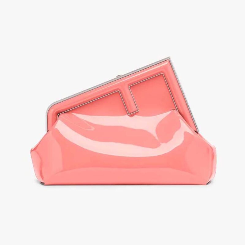 Fendi Women First Midi Brown Patent Leather Bag