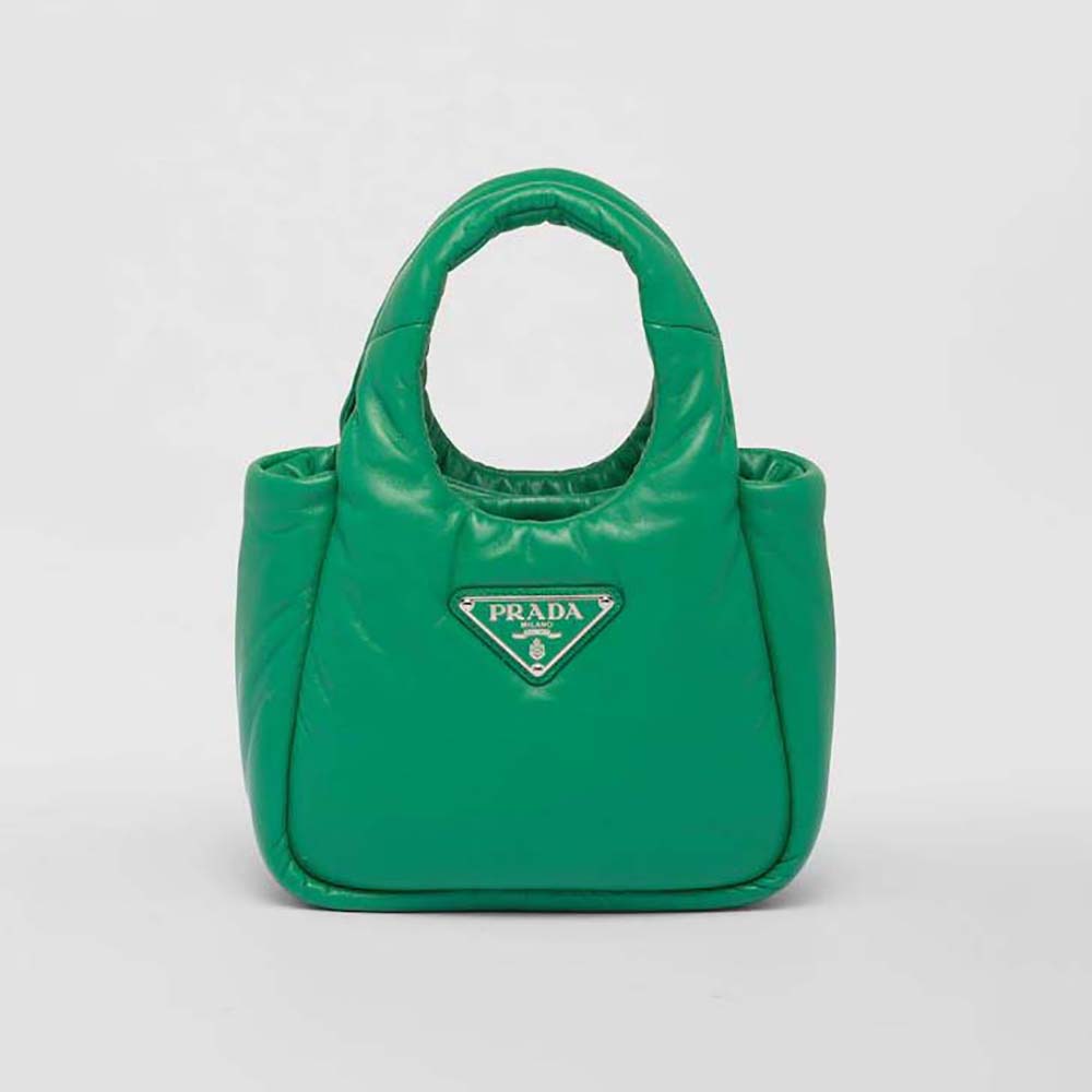 Prada Women Small Padded Prada Soft Nappa-Leather Bag-Green