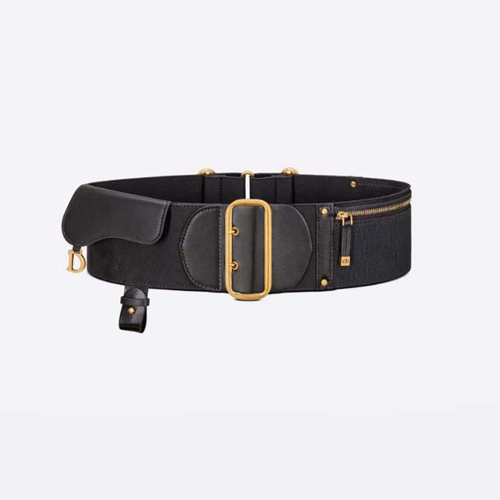 Dior Women D-Fence Belt Gold-Tone Laminated Crinkled Calfskin 30 MM