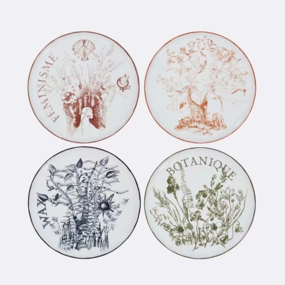 Dior Unisex Set of 4 Dinner Plates Multicolor ABCDIOR Liberté, Océan ...