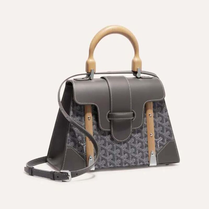 Goyard Women Sac Saïgon PM in Toile Goyardine & Clamecy Calfskin-Black