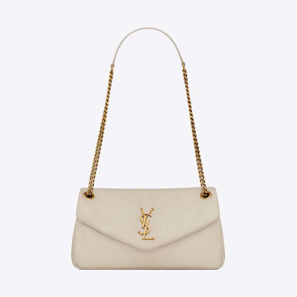 Saint Laurent YSL Women Calypso in Lambskin-White