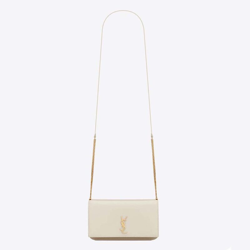 Saint Laurent YSL Women Cassandre Phone Holder with Strap in Shiny ...