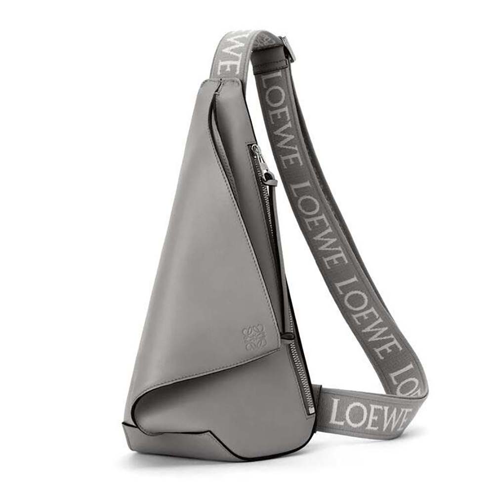 Loewe Men Anton Sling in Supple Smooth Calf and Jacquard-Grey
