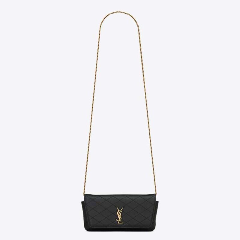 Saint Laurent YSL Women Icare Maxi Shopping Bag in Quilted Nubuck Suede