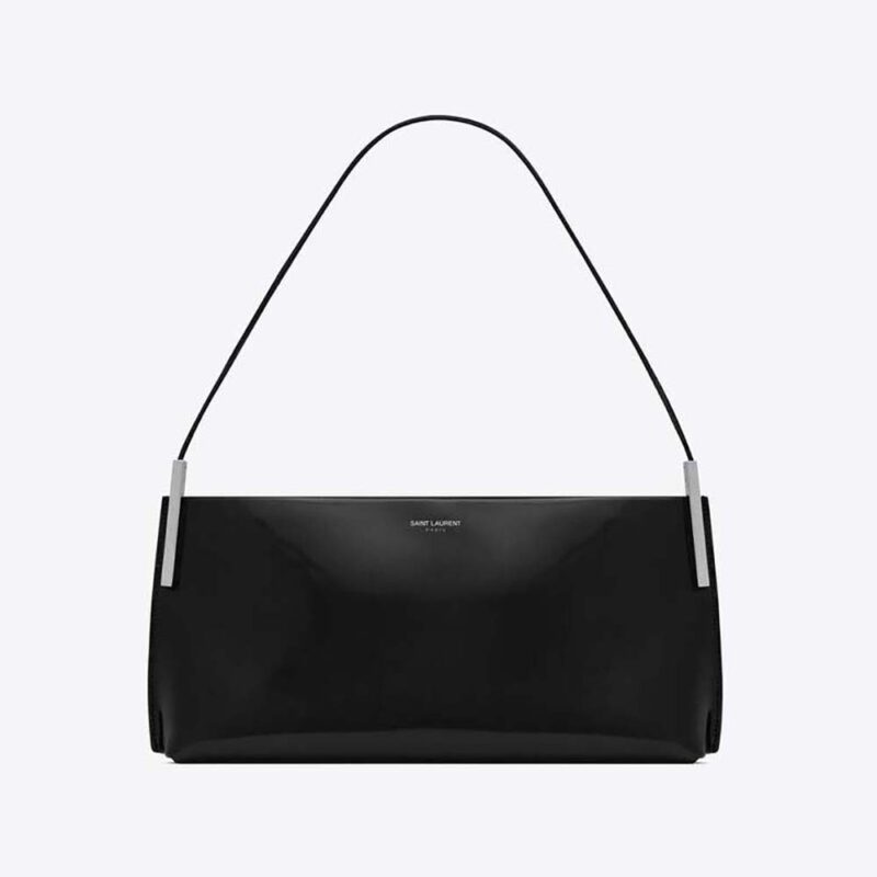 Saint Laurent YSL Women Suzanne Rigid Shoulder Bag in Shiny Leather