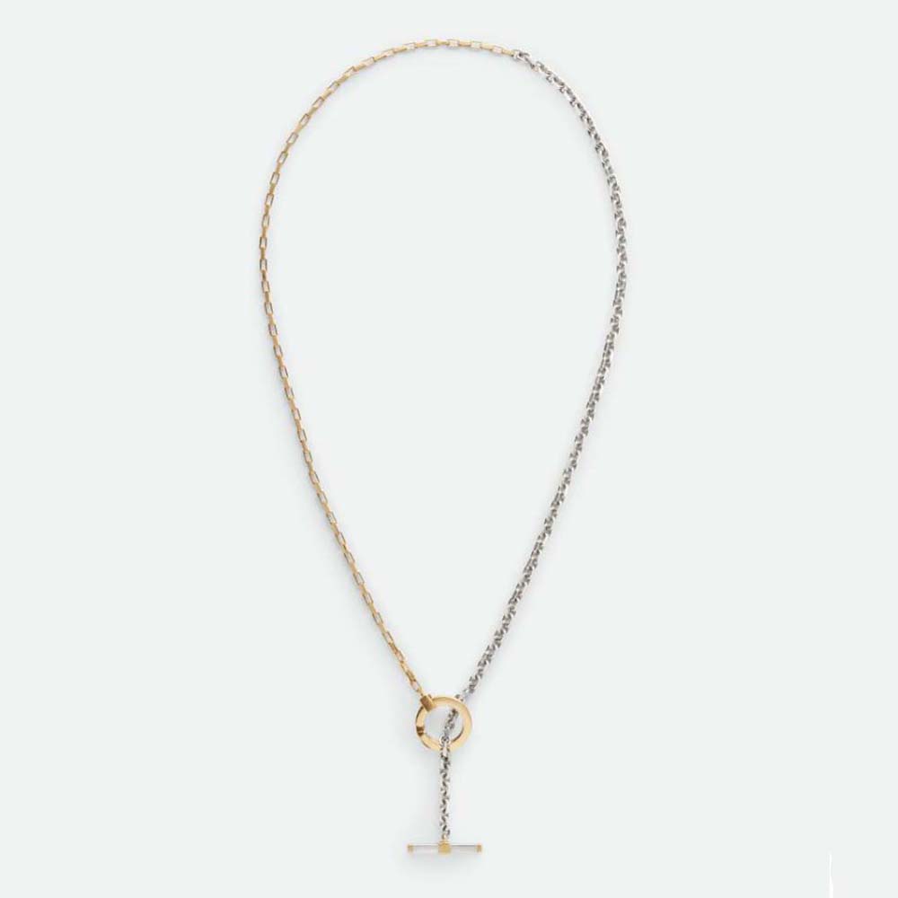 Bottega Veneta Women Key Chain Necklace with Sterling Silver and 18k Gold